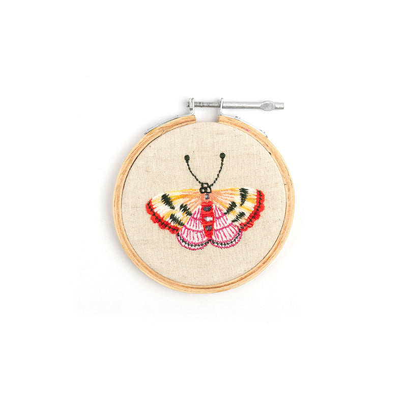 Small Butterfly Embroidery Hoop Collection -Pink & Yellow Wing- 4” Dia ...