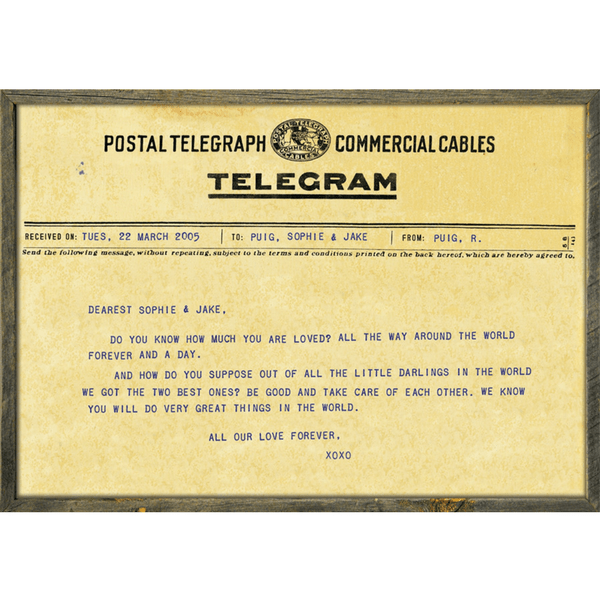 Custom Telegram Print (Grey Wood) - Art Print – Sugarboo & Co
