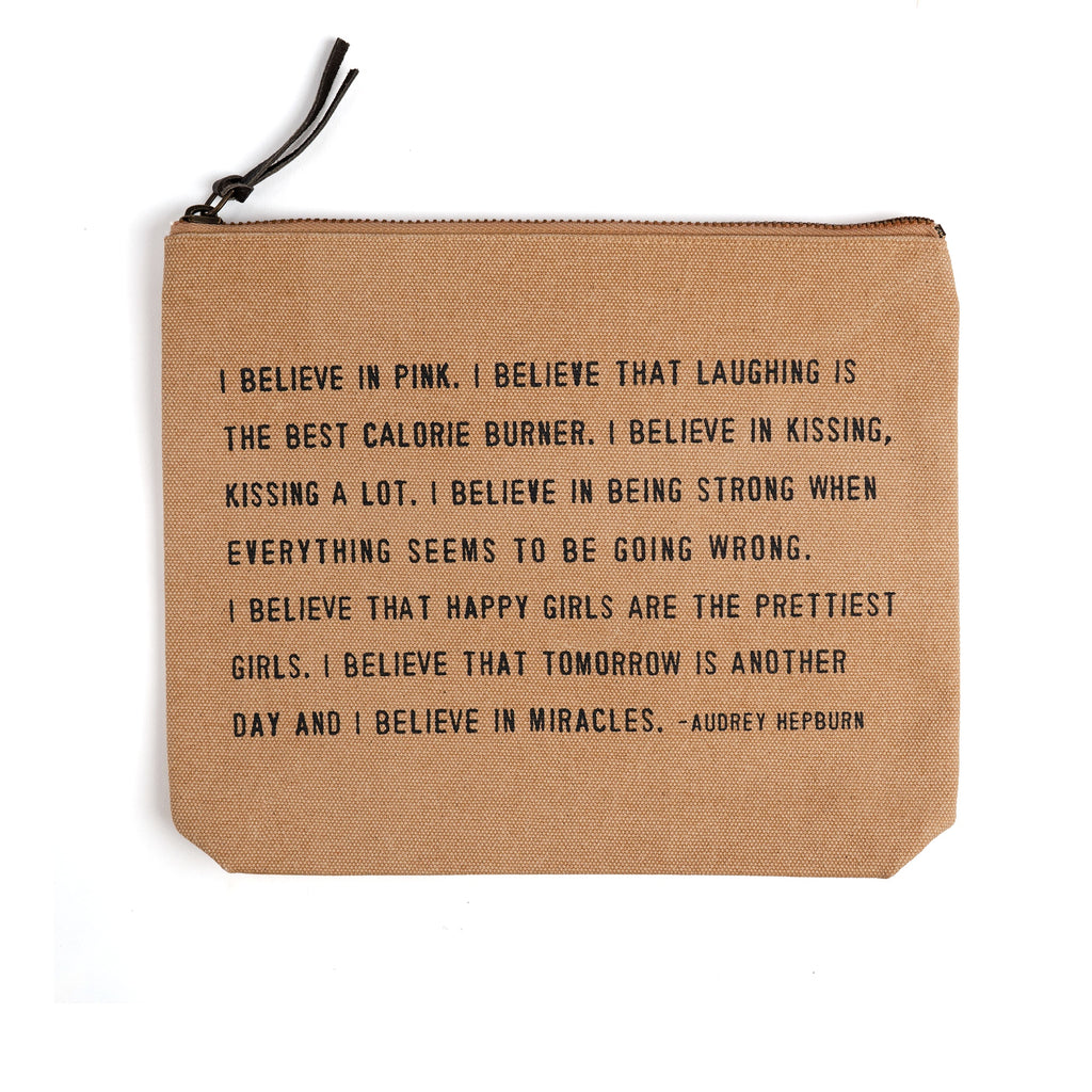 I Believe In Pink Canvas Zip Bag- Blush – Sugarboo & Co