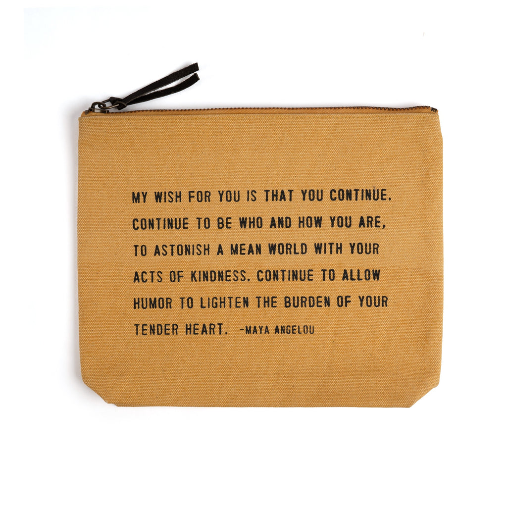 My Wish For You (Maya Angelou) Canvas Zip Bag- Sunflower – Sugarboo & Co