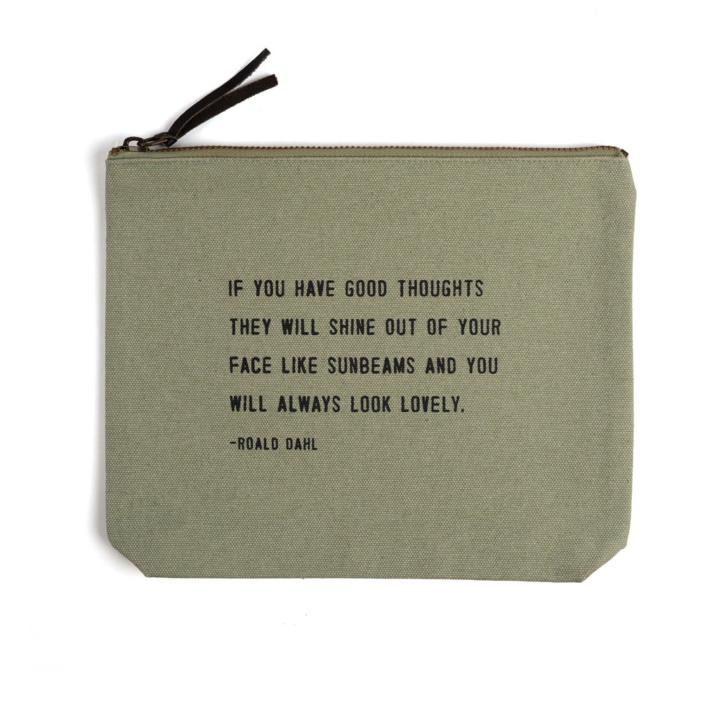 Always Look Lovely (Roald Dahl) Canvas Zip Bag- Mint – Sugarboo & Co