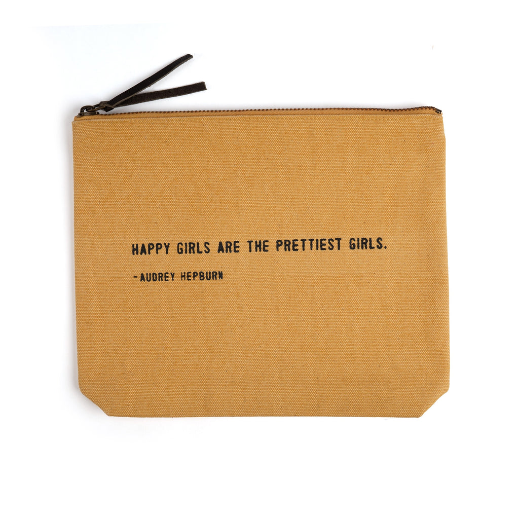 Happy Girls (Audrey Hepburn) Canvas Zip Bag- Sunflower – Sugarboo & Co