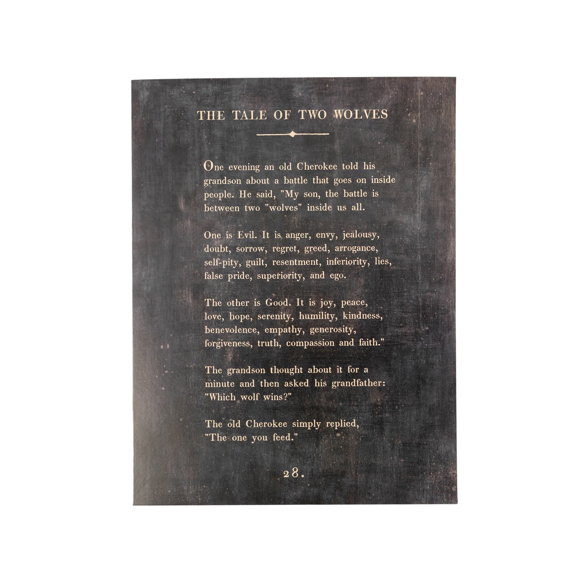 12"x16" Tale of two Wolves Book Collection Art Poster - Charcoal ...