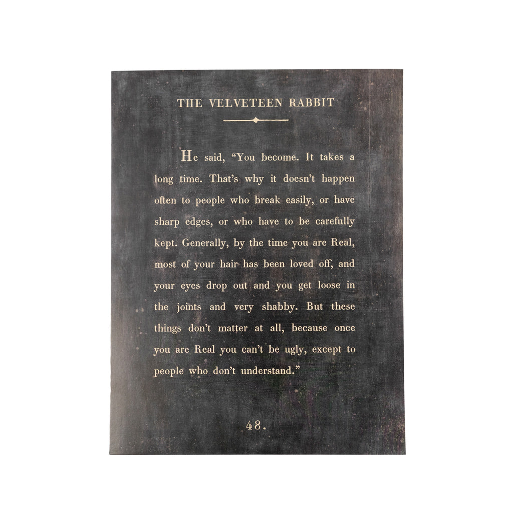 12"x16" The Velveteen Rabbit Book Collection Art Poster - Charcoal ...