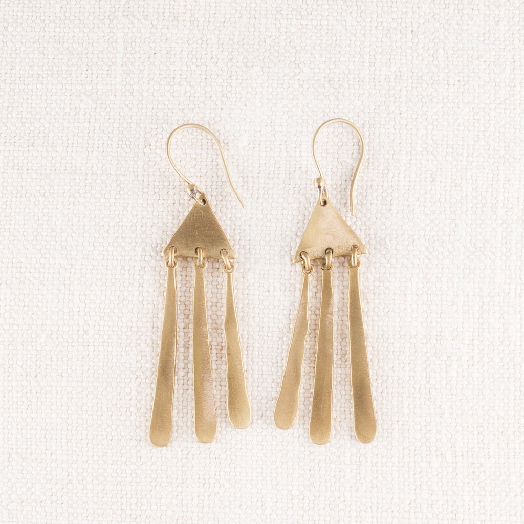 Brass Triangle cloud earrings – Sugarboo & Co