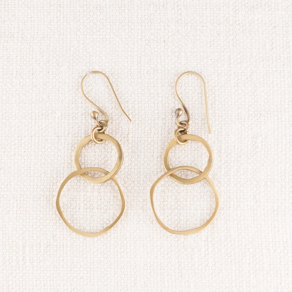 Brass Circle Loop Dangle Earrings – Sugarboo & Co