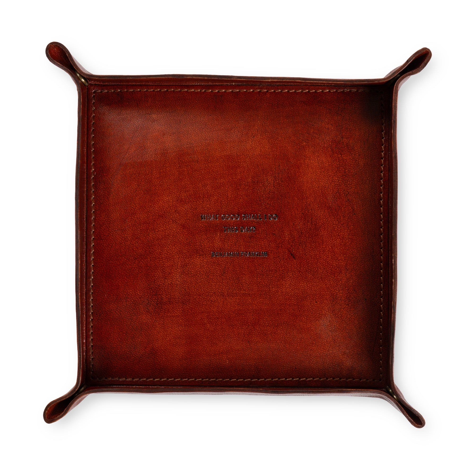 What Good Shall I Do (Benjamin Franklin) Leather Catchall – Sugarboo & Co