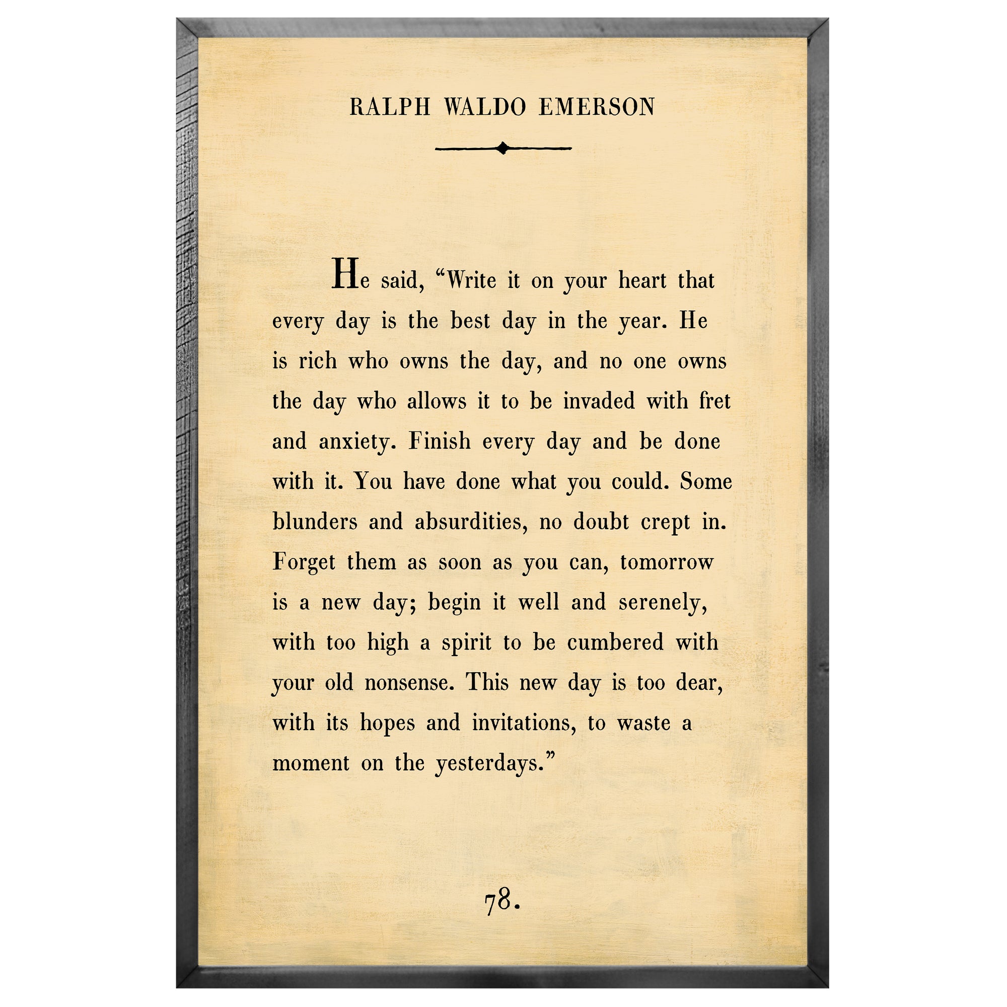 Ralph Waldo Emerson - Book Collection (Grey Wood) - Art Print ...