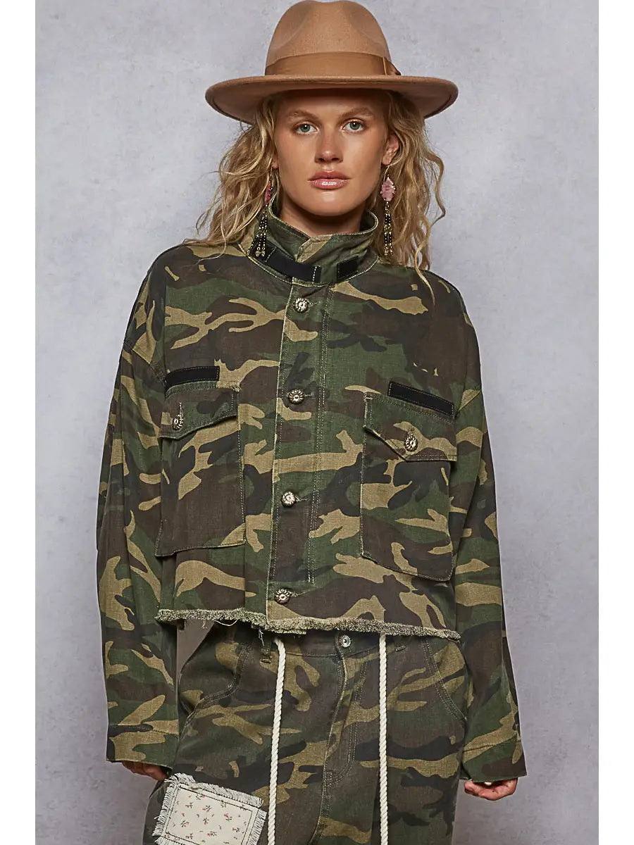 Oversized Semi-Cropped Camouflage Pattern Jacket – Sugarboo & Co