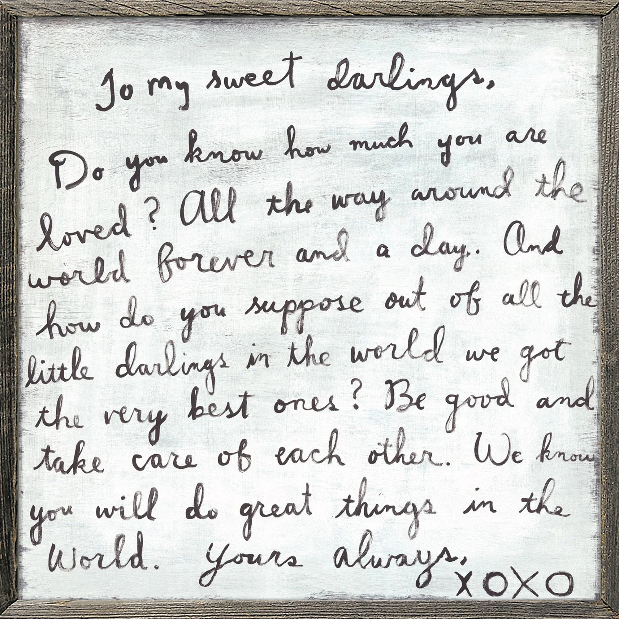 To My Sweet Darlings (Grey Wood) - Art Print – Sugarboo & Co