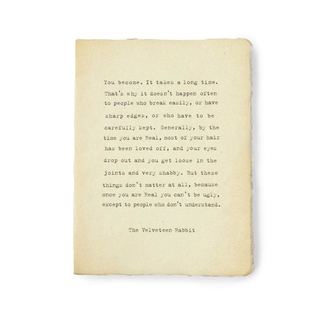***Large Velveteen Rabbit Deckled Edge Notebook - 6x8 – Sugarboo & Co