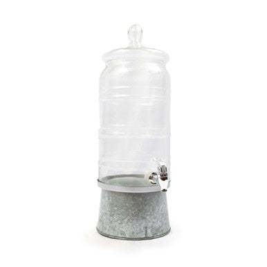 ***Glass & Galvanized Metal Drink Dispenser – Sugarboo & Co