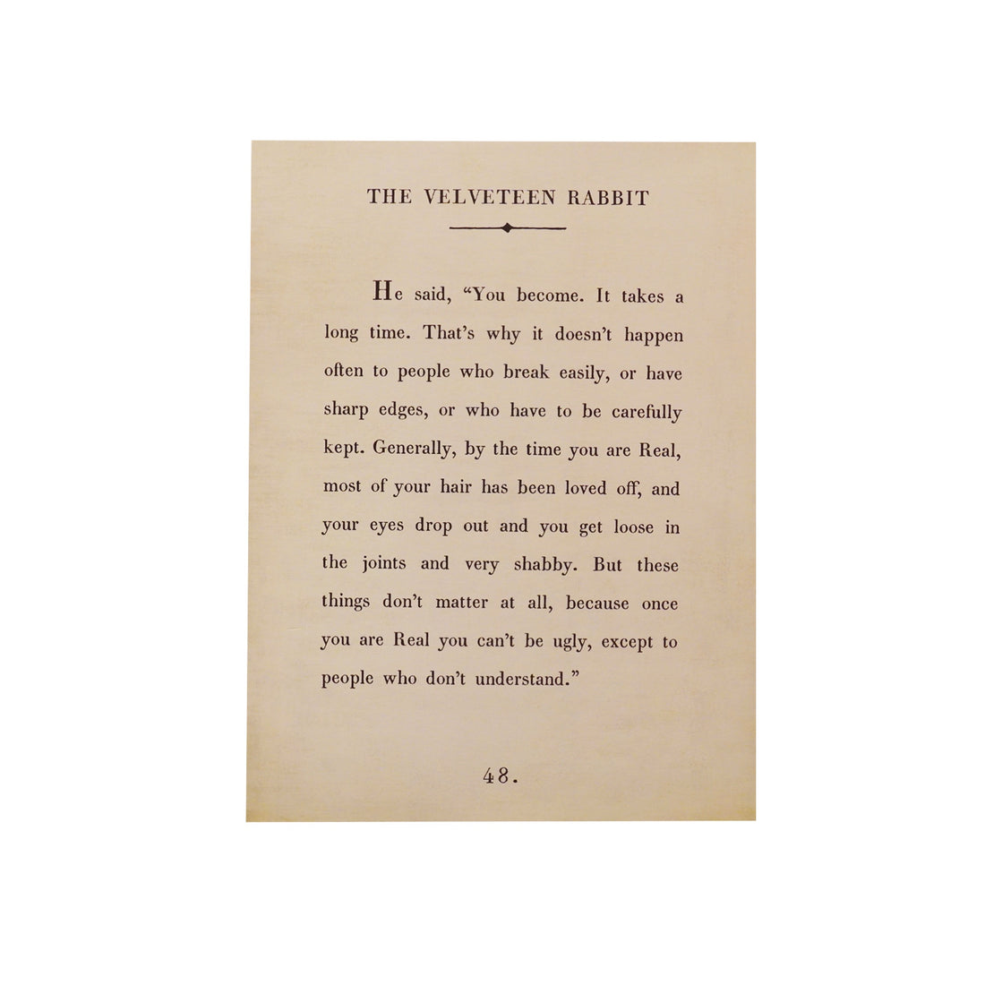 12"x16" The Velveteen Rabbit Book Collection Art Poster - Cream ...